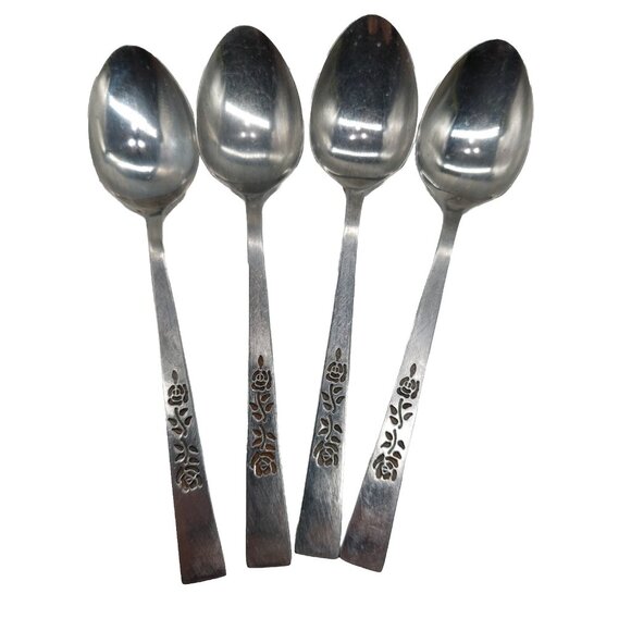 Oxford Hall | Dining | Oxford Hall Oxh3 Stainless Tea Spoons Rose ...
